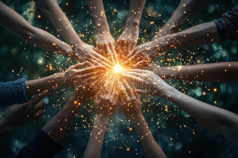 Hands Together Create a Spark, Illustrate Power of Collaboration and ...