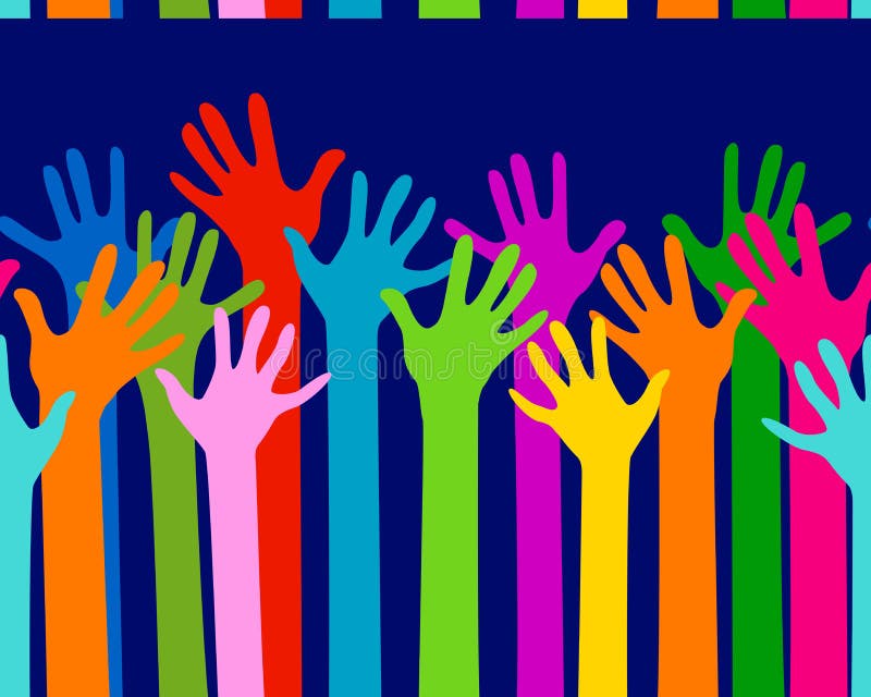 Hands Together Seamless Pattern Stock Vector - Illustration of happy ...