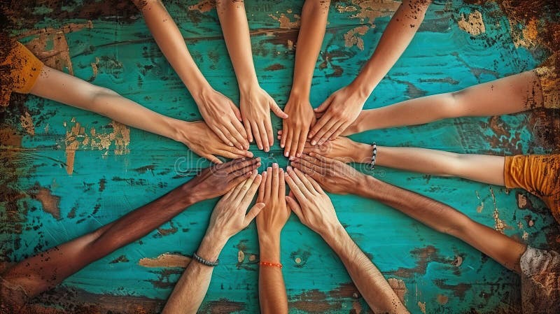 Hands Together, Unity and Collaboration Stock Illustration ...