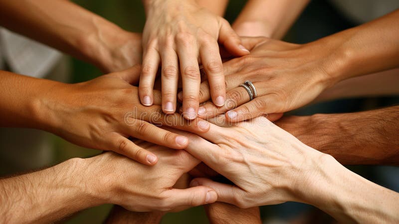 Hands Together - Unity and Cooperation Stock Illustration ...