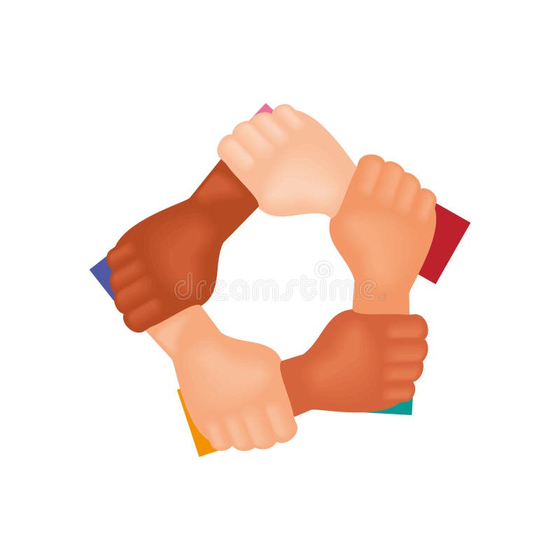Hands Together Unity and Team Stock Vector - Illustration of connection ...