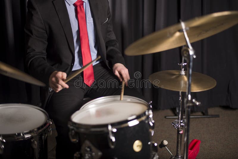 Hands and Torso of Drummer stock photo. Image of kick - 89478696