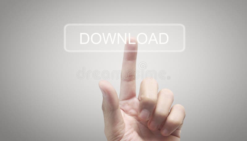 Hands Touching Button Screen Interface Global Connection Customer ...