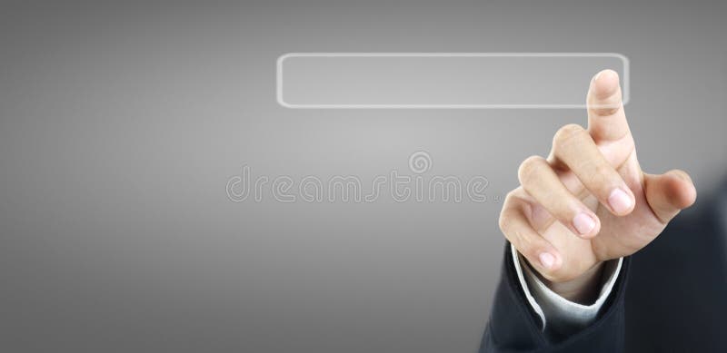 Hands Touching Button Screen Interface Global Connection Customer ...