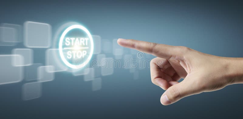 Hands Touching Button Screen Interface Global Connection Customer ...