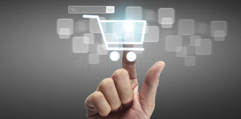 Hands Touching Button Screen Interface Global Connection Customer ...