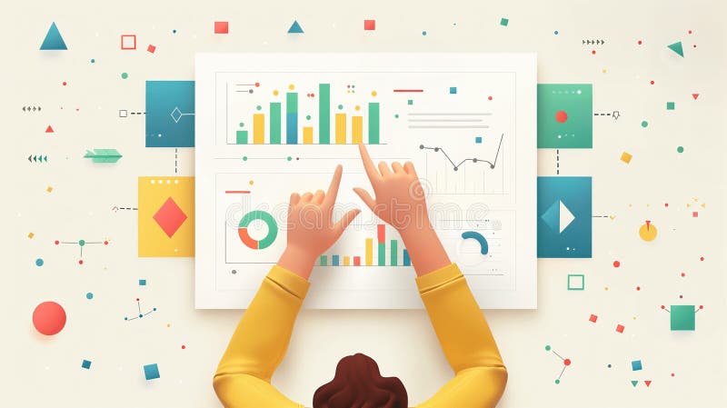 Hands Touching Dashboard Infographics 3d Rendering Image, Ai Generated ...