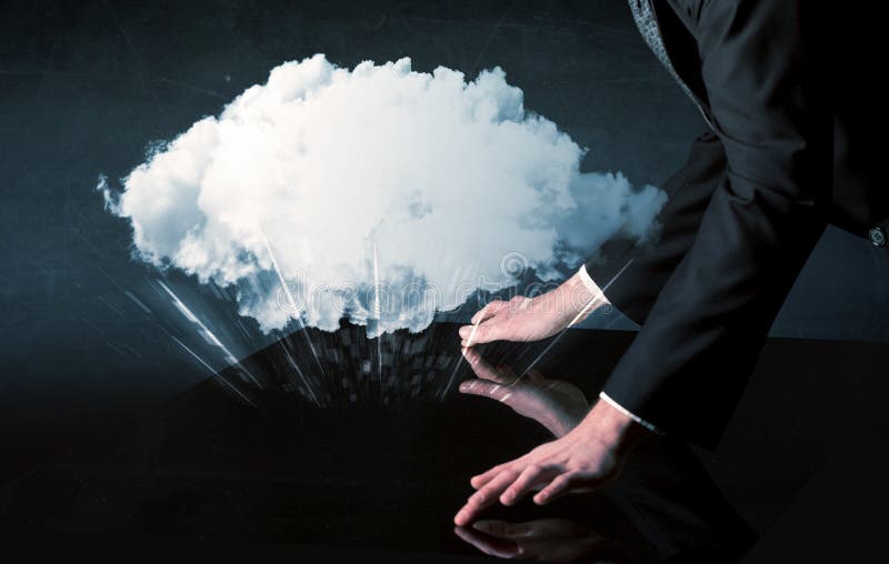 Hands Touching Interactive Table Stock Image - Image of fingers, design ...