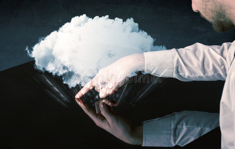 Hands Touching Interactive Table Stock Photo - Image of caucasian ...