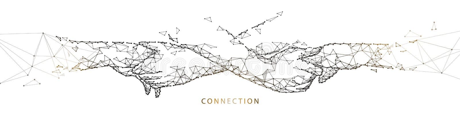 Hands Touching Digital Global Form Lines, Triangles and Particle Style ... Hands Touching Digital Global Form Lines, Triangles and Particle Style ...