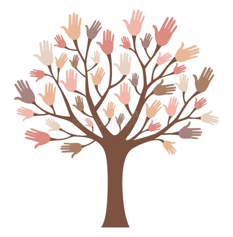 Isolated Diversity Tree Hands Stock Vector - Illustration of hope ...