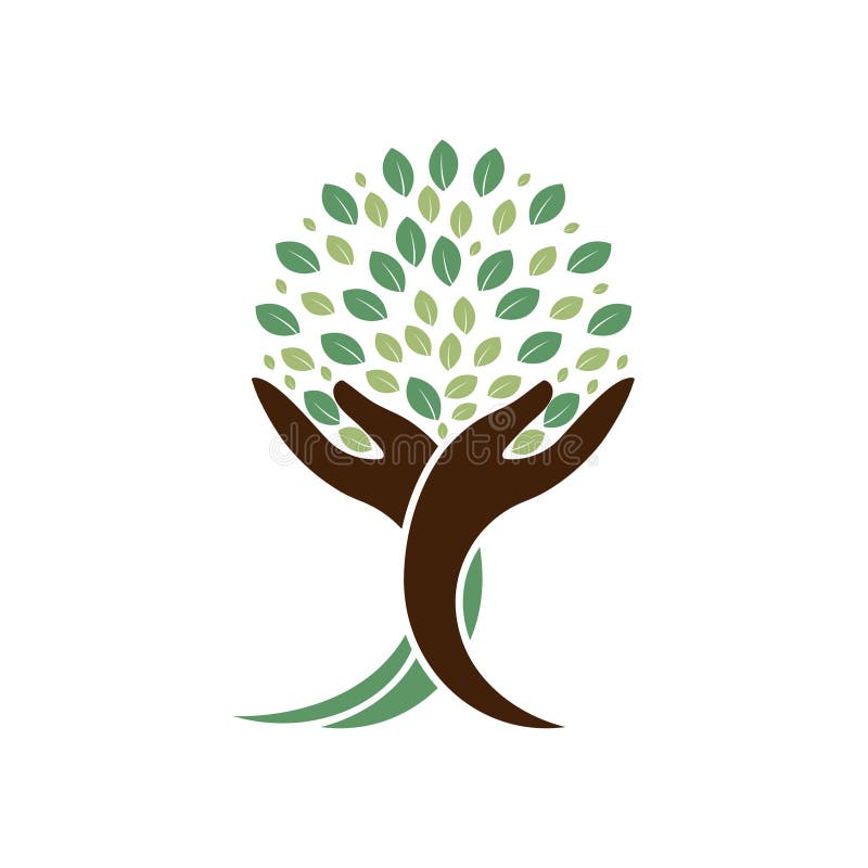 Hands with Tree Logo Design Stock Vector - Illustration of leaf, design ...