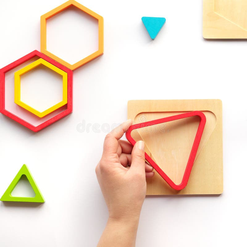 Hands with Triangle. Nested Wood Triangles and Hexagons, Concentric ...