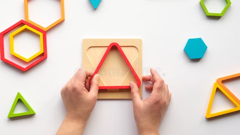 Hands with Triangle. Nested Wood Triangles and Hexagons, Concentric ...