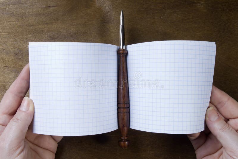 Hands Turn Pages of the Notebook Stock Photo - Image of guidance ...