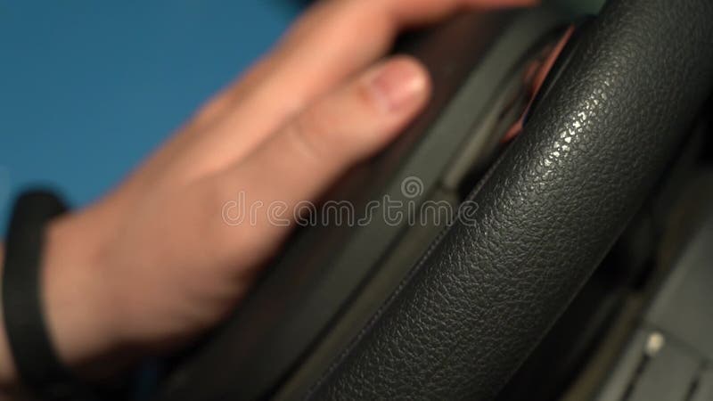 Hands Turn the Steering Wheel. Stock Video - Video of concept, road ...