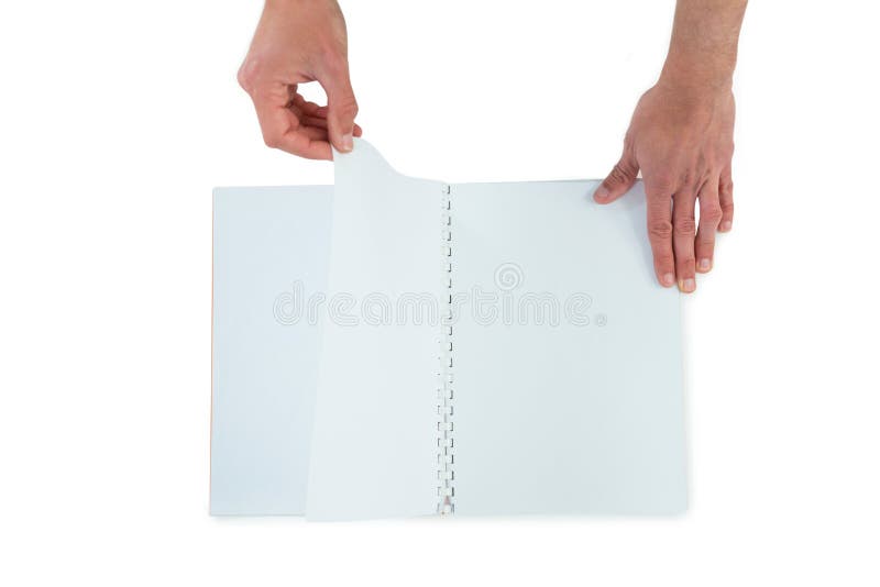 Hands Turning Pages of Blank Book Stock Photo - Image of healthy ...