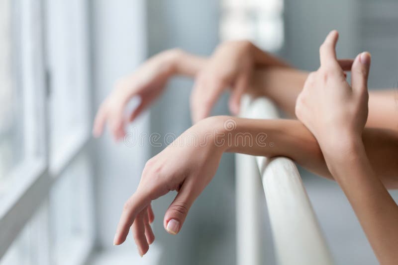 The Hands of Two Classic Ballet Dancers at Barre Stock Photo - Image of ...