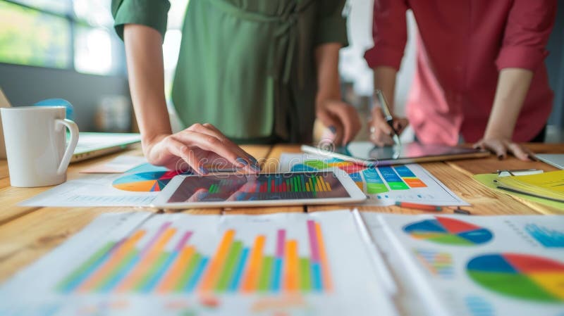 The Teamwork on Data Analysis.AI Generated Stock Image - Image of ...