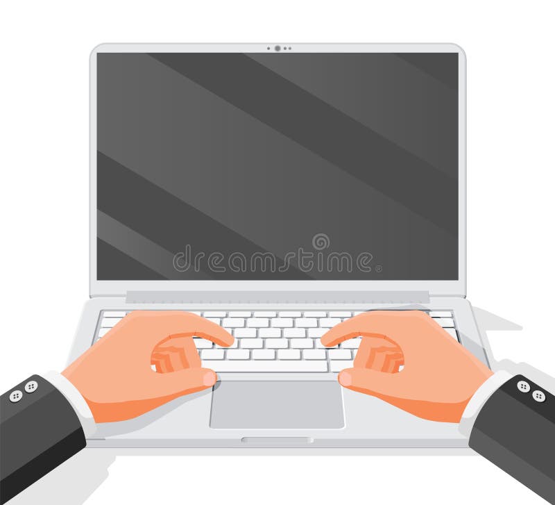 Laptop Hands Front View Stock Illustrations – 94 Laptop Hands Front ...
