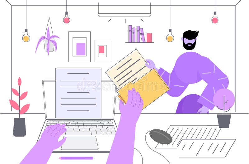 Laptop Hands Type Working Using Computer Flat Stock Vector ...