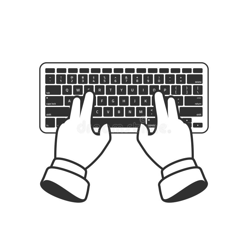 Hand keyboard typing stock vector. Illustration of isolated - 356177260