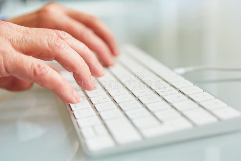 Hands Typing on Computer Keyboard Stock Image - Image of internet, desk ...