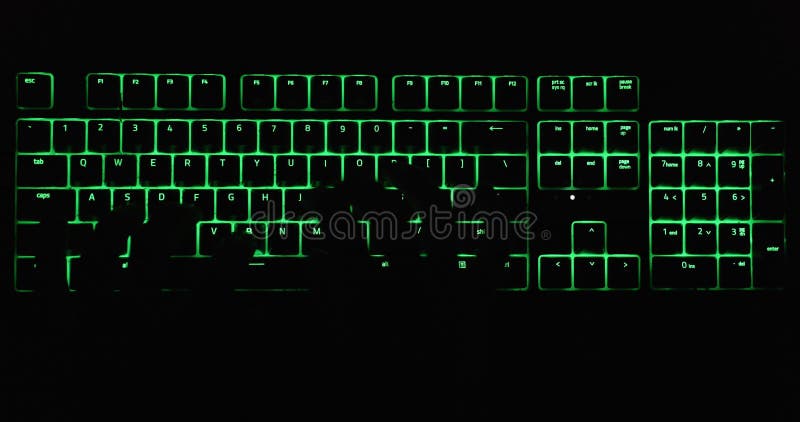 Hands Typing in the Dark on Illuminated Keyboard Stock Image - Image of ...