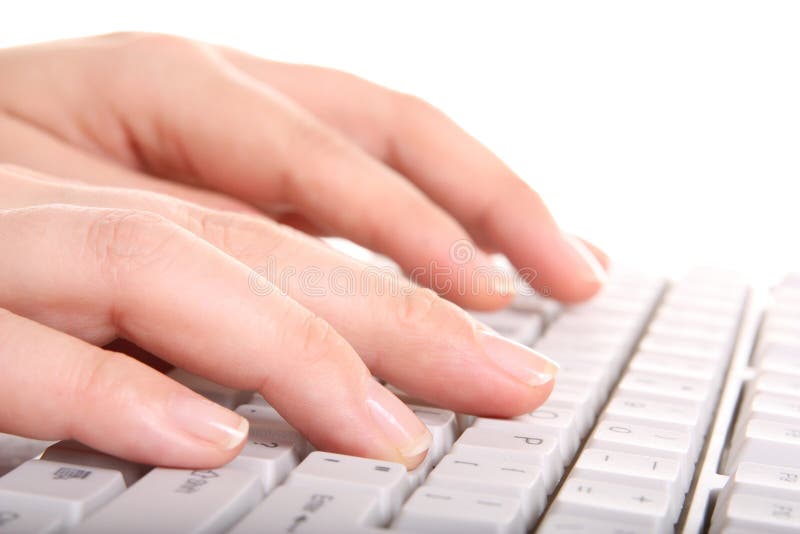 Hands Typing on the Keyboard Stock Photo - Image of white, laptop: 11902852