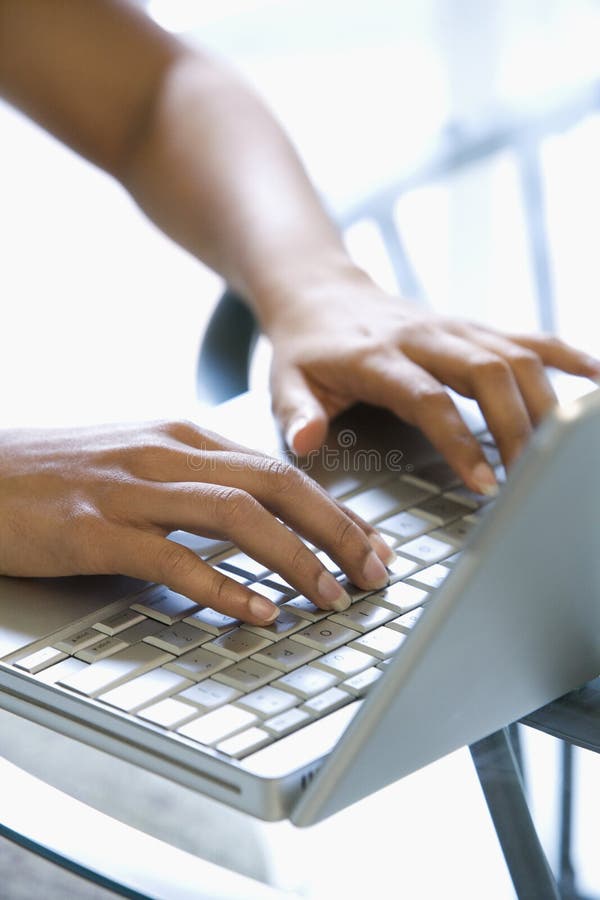 Hands typing on keyboard. stock image. Image of female - 2044989