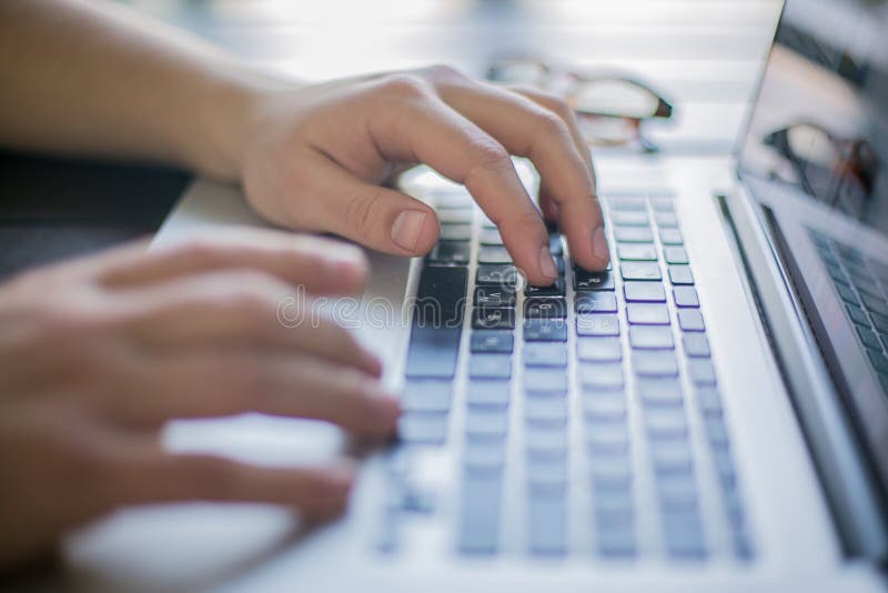 Hands typing on keyboard stock photo. Image of hand, clerk - 51360910