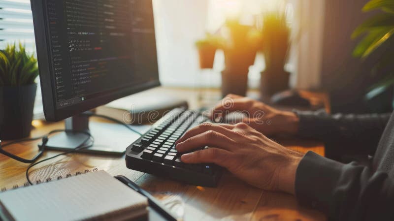A Programmer S Hands at Work. AI Generated Stock Photo - Image of computer, cybersecurity: 373251144