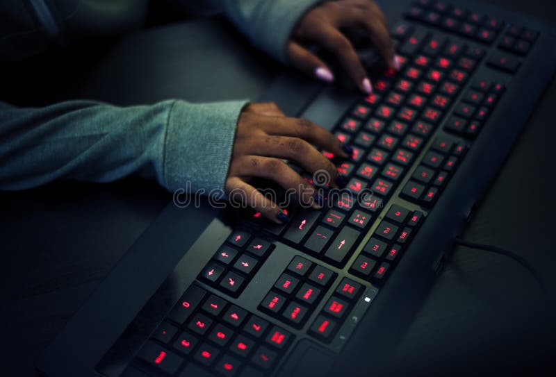 Hands Typing Keyboard Computer Cyber Stock Photo - Image of internet ...
