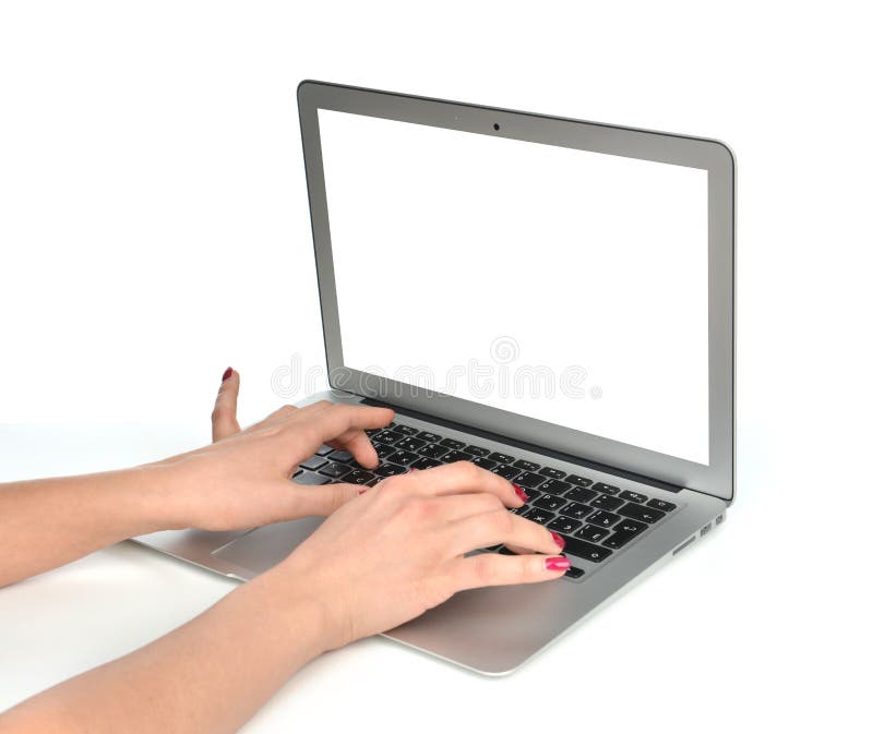 Hands Typing on the Remote Wireless Computer Keyboard Stock Image ...