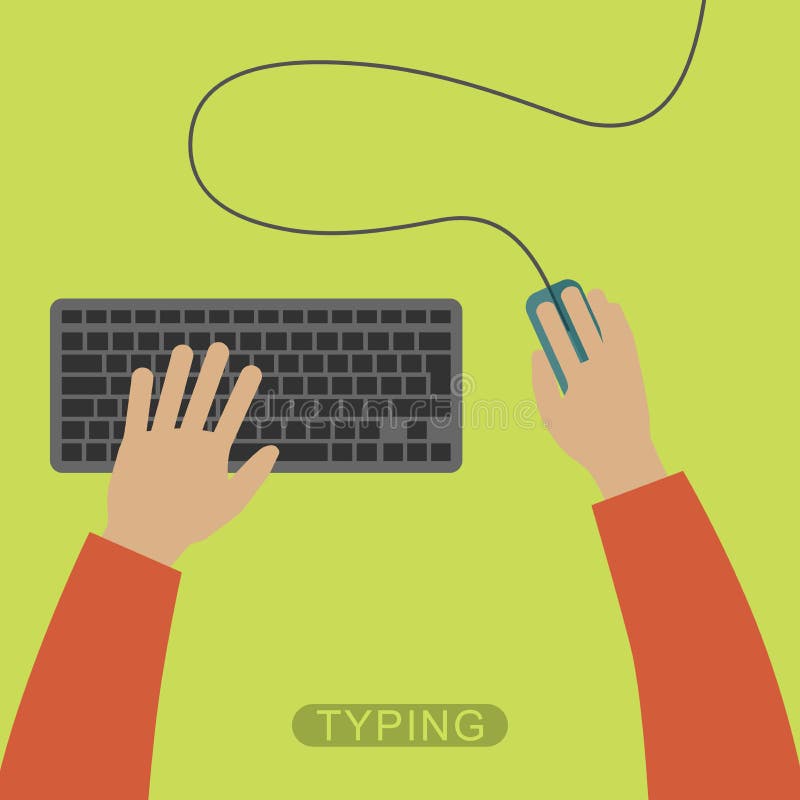 Typing on Keyboard and Mouse Stock Vector - Illustration of internet ...