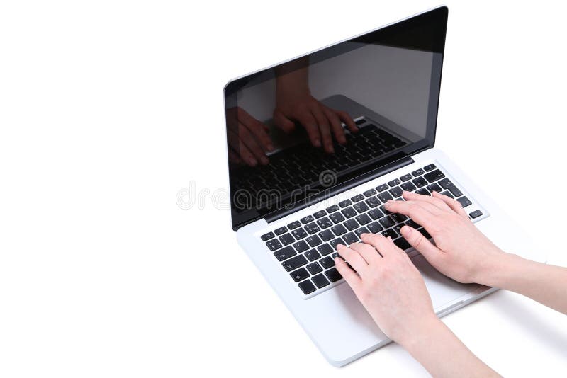 Hands Typing on Keyboard and Working with Diagrams Stock Photo - Image ...