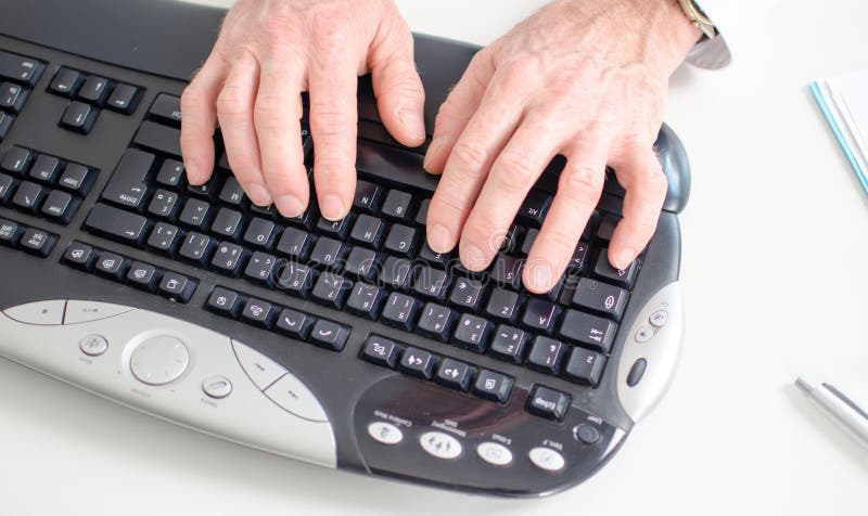 Hands typing on a keyboard stock photo. Image of typing - 45394658