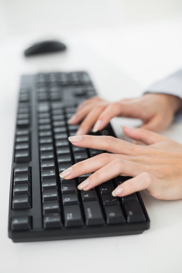 Hands Typing on a Keyboard in an Office Stock Photo - Image of typing ...