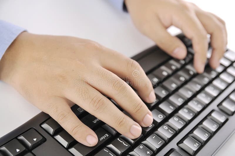 Hands Typing on Keyboard stock image. Image of human - 30269579