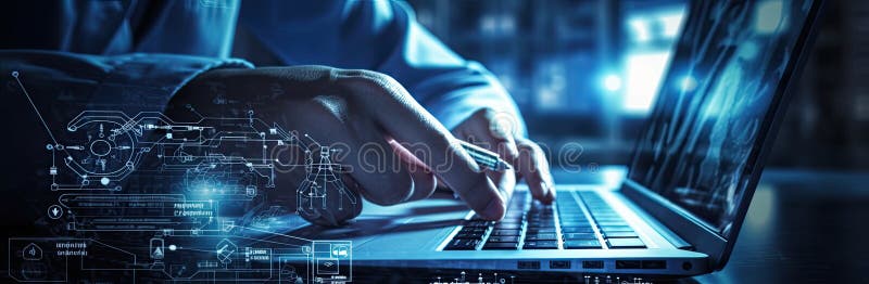 Hands Typing On Keyboard Programming Online Database Data Processing Center Concept Stock