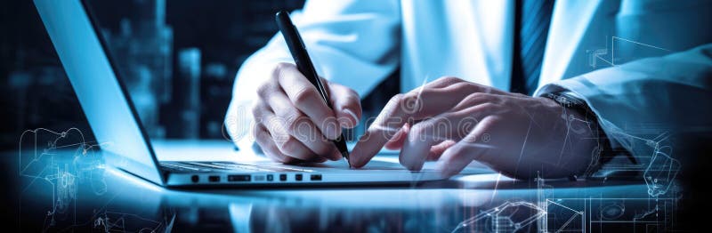 Hands Typing On Keyboard Programming Online Database Data Processing