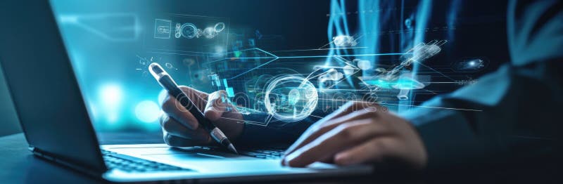 Hands Typing On Keyboard Programming Online Database Data Processing Center Concept Stock