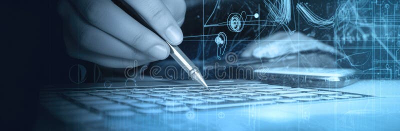 Hands Typing On Keyboard Programming Online Database Data Processing Center Concept Stock