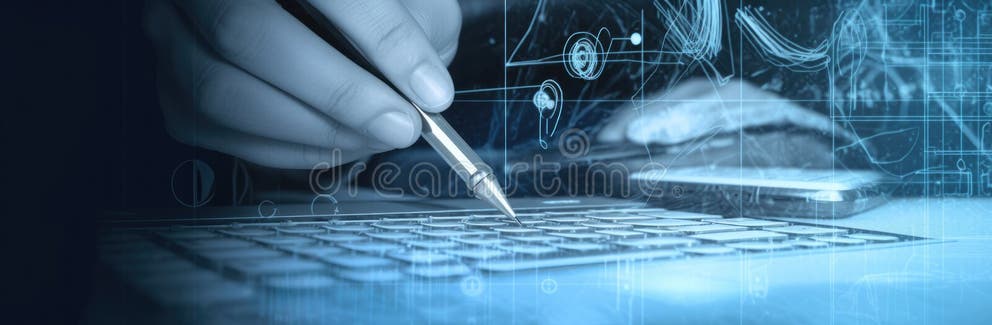 Hands Typing on Keyboard. Programming Online Database. Data Processing ...