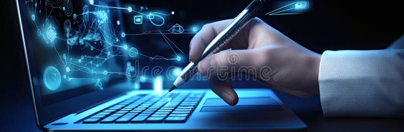 Hands Typing On Keyboard Programming Online Database Data Processing Center Concept Stock