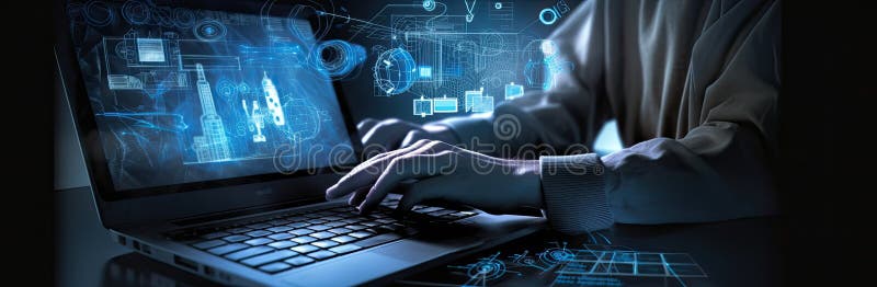 Hands Typing on Keyboard. Programming Online Database. Data Processing Center Concept. Stock ...