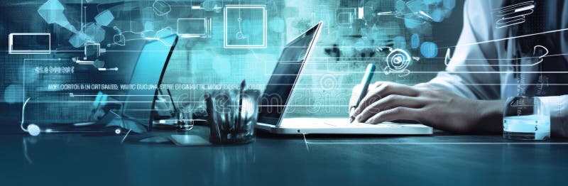 Hands Typing on Keyboard. Programming Online Database. Data Processing ...