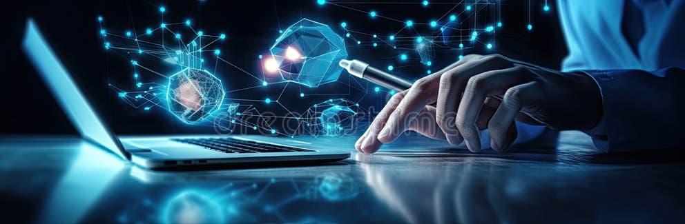 Hands Typing on Keyboard. Programming Online Database. Data Processing ...