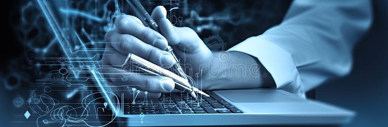 Hands Typing On Keyboard Programming Online Database Data Processing Center Concept Stock