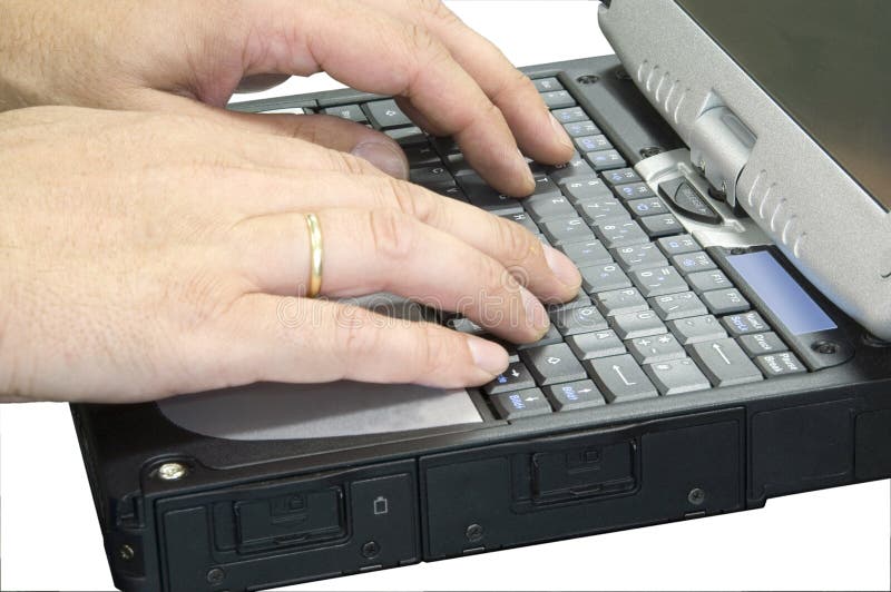 Hands typing on laptop stock image. Image of modern, typist - 1006597